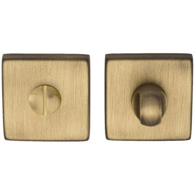 Square Rose Thumbturn & Release Lock - Antique Brass - Bathroom Door WC ...