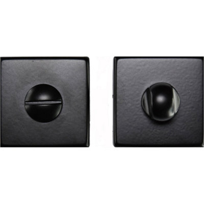 Square Rose Thumbturn & Release Lock - Matt Black - Bathroom Door WC