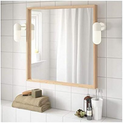 Square Shape Wall Mirror Frame Oak | DIY at B&Q