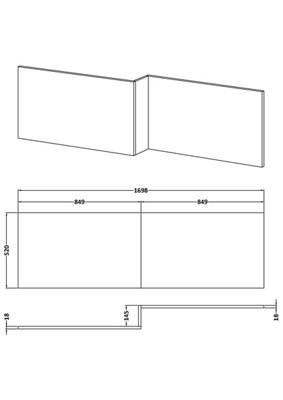 Square Shower Bath Front Panel