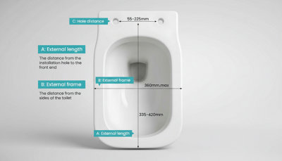 Square Soft Close White Toilet Seat with Quick Release and Adjustable ...