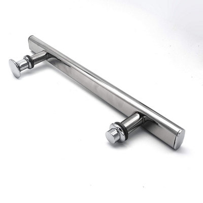 Square Stainless Steel 195 mm Shower Door Handle 145 mm Hole To Hole Centre