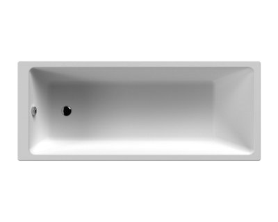 Buy Square Thin Edge Single Ended Straight Shower Bath with Leg Set ...