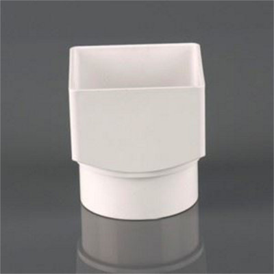 Square to Round Downpipe Adaptor 65mm Arctic White Rainwater Guttering ...