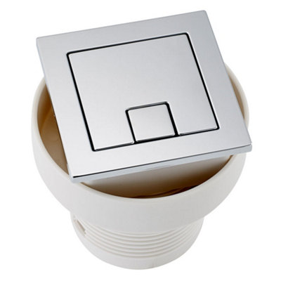 Square Toilet Cistern Push Button Dual Air Pneumatic Flush Chrome ...