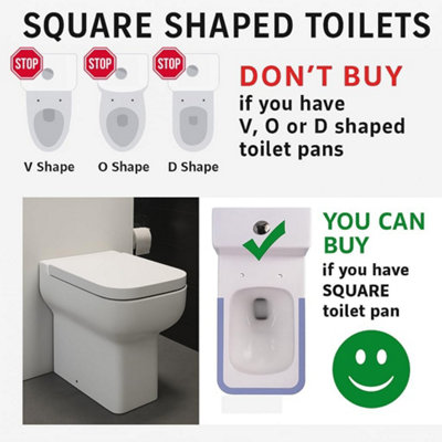 SQUARE TOILET SEAT FEATURES SOFT-CLOSE, WHITE LOO SEAT WITH ONE-BUTTON ...