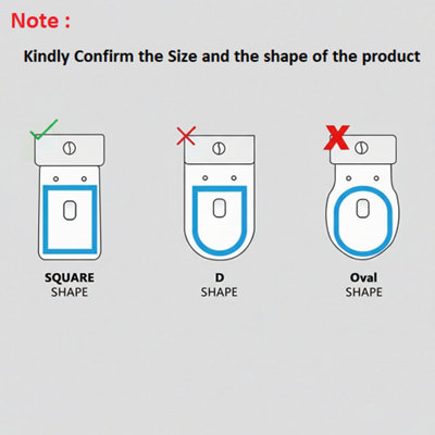 SQUARE TOILET SEAT SOFT CLOSE WITH QUICK RELEASE FOR EASY CLEAN ...