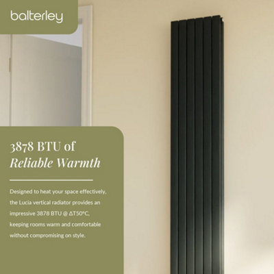 Square Vertical Double Panel Radiator - 1800mm x 354mm - 3878 BTU ...