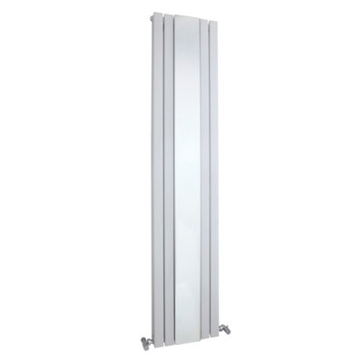 Square Vertical Double Panel Radiator with Mirror - 1800mm x 354mm ...