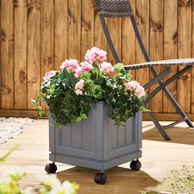 Square Wheeled Planter with Interchangeable Side Panels, Easy Click ...