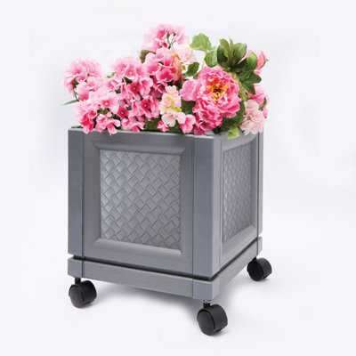 Square Wheeled Planter with Interchangeable Side Panels, Easy Click ...
