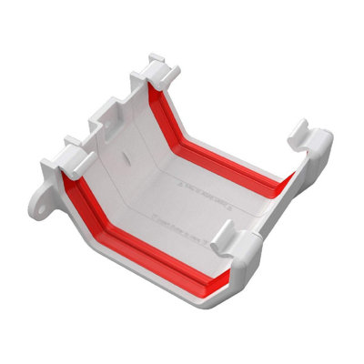 Square White Gutter Union Joint, Freeflow 114mm Rain Water Systems