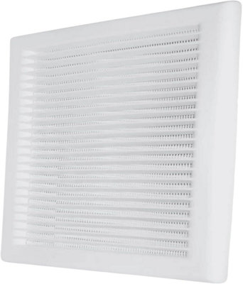 Square White Ventilation Grille with Flyscreen -Round 100mm or 4 inch ...