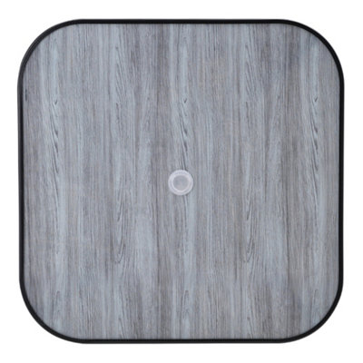 Square Wood Grain Table with Umbrella Hole Coffee Table for Garden 80 x ...