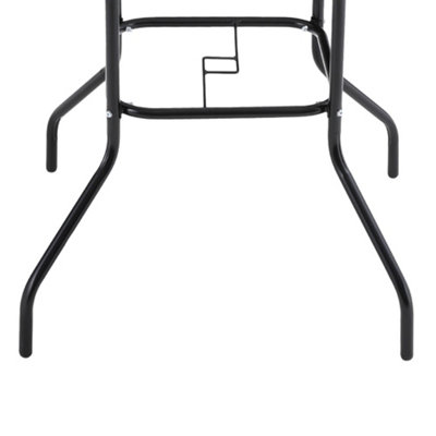 Square Wood Grain Table with Umbrella Hole Coffee Table for Garden 80 x ...