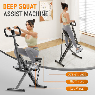 Squat Machine for Home, Foldable Exercise Equipment, Squat Rowing ...