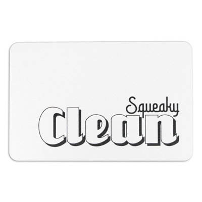 Squeaky Clean White Stone Non Slip Bath Mat | DIY at B&Q