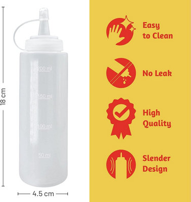 Squeeze Bottle 8 Pack Reusable with Nozzles 200ml Versatile Sauce ...