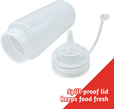 SQUEEZE BOTTLE 8 PACK REUSABLE WITH NOZZLES 200ML VERSATILE SAUCE ...