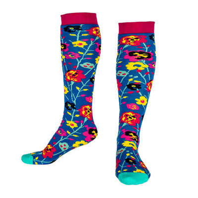 Squelch Adult Wellie Socks One Size Abstract Flower