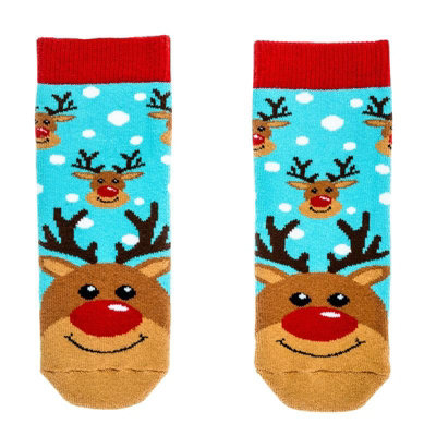 Squelch Childs Wellie Socks 1-2yrs Christmas Rudolph