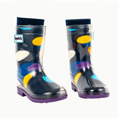 Squelch Childs Wellie Socks 6-8yrs Spots