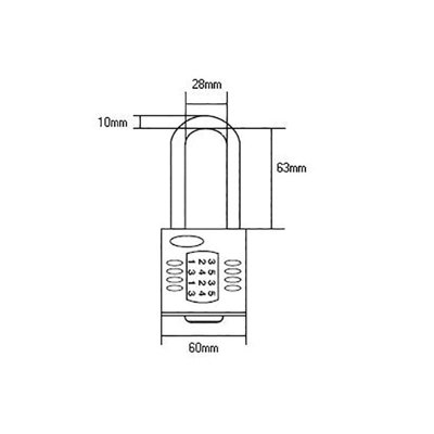 Squire Cp Combination Padlock Multi Colour (5-Wheel 60mm Extra Long ...