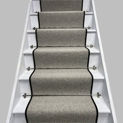 Squirrel Grey Wool Stair Runner with 100% Wool Edge 65 600