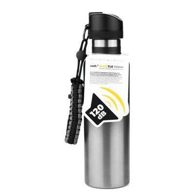 ssot. BUZZTLE Alarm Stainless Steel Water Bottle (BUZZTLE750-BSS)