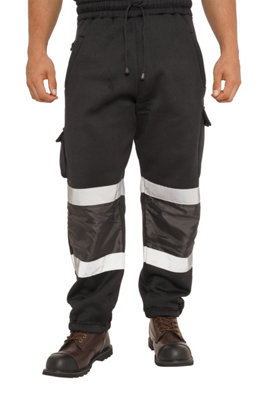 SSS Hi Viz Trouser High Visibility Mens Work Trouser Safety Fleece Worker Pants Reflective ...