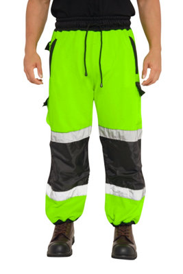SSS Hi Viz Trouser High Visibility Mens Work Trouser Safety Fleece Worker Pants Reflective ...