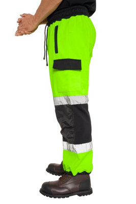 SSS Hi Viz Trouser High Visibility Mens Work Trouser Safety Fleece Worker Pants Reflective ...