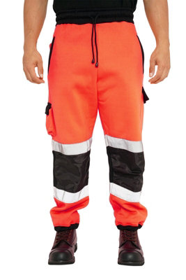 SSS Hi Viz Trouser High Visibility Mens Work Trouser Safety Fleece Worker Pants Reflective ...