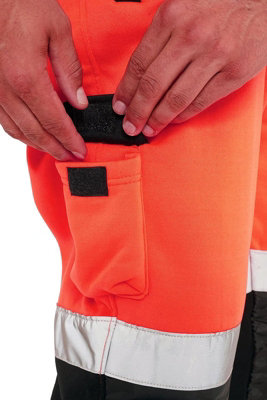 SSS Hi Viz Trouser High Visibility Mens Work Trouser Safety Fleece Worker Pants Reflective ...