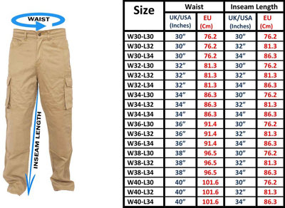 SSS Mens Work Trousers Cargo Multi Pockets Work Pants, Black, 32in ...