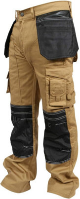 SSS Mens Work Trousers Cargo Multi Pockets Work Pants, S:30W/30L, M:32W ...