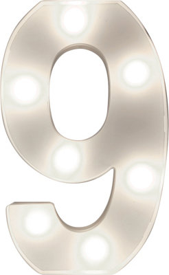 St Helens Home and Garden Battery Operated 3D LED Number 9 Light