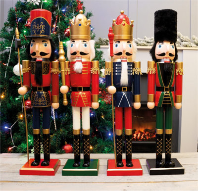 St Helens Home and Garden Red Green Nutcracker Christmas Decoration Ornament