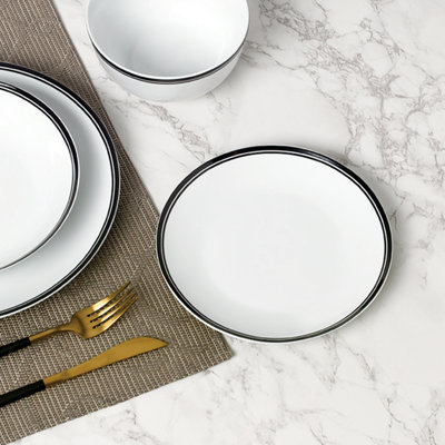 St Ives Black Elegance 16-Piece Dinner Set