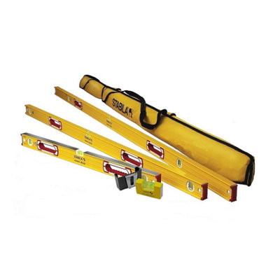 Stabila 196-2 Spirit Level 5 Piece Set 180cm, 120cm, 60cm, Pocket Level ...