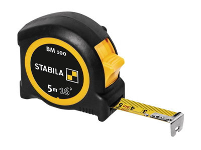Stabila 5m Tape Measure 19567 BM 100 Compact Pocket Tape 5m/16ft 19mm ...