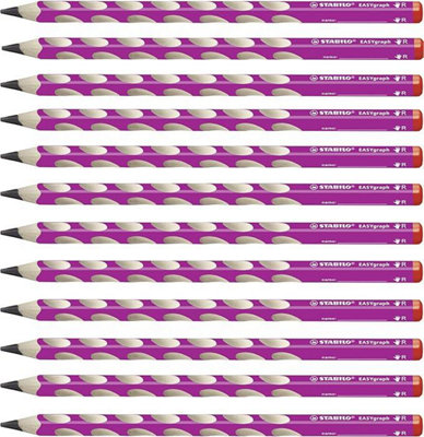 STABILO EASYgraph Ergonomic Graphite Pencil Right-Handed Pack of 12 Pink HB
