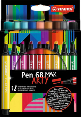 STABILO Pen 68 MAX -Premium Fibre-Tip Pen with Chisel Tip -- ARTY ...