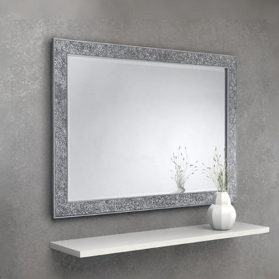 Staccato Silver Wall Mirror, Glass frame, Rectangular, Wall mounted ...