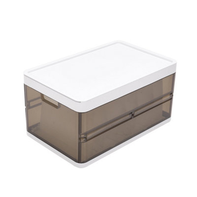 Stackable Clothes Storage Boxes with Lids Storage Bins with 7 Partitions