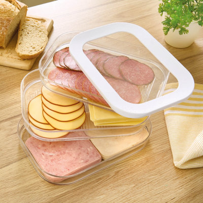 Stackable Fridge and Freezer Containers Set of 3 - Clear Plastic ...