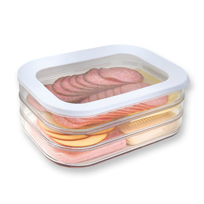 Stackable Fridge and Freezer Containers Set of 3 - Clear Plastic ...