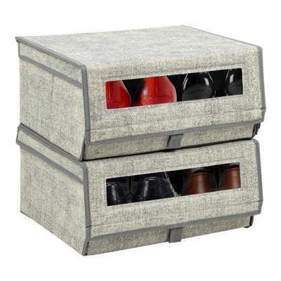 Stackable Storage Solution with Clear Hinged Lid, Practical Organizer for Instant Organization