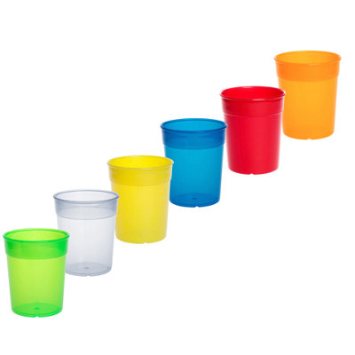 Stackable Tumblers Multicoloured Unbreakable Plastic Pack of 6 | DIY at B&Q