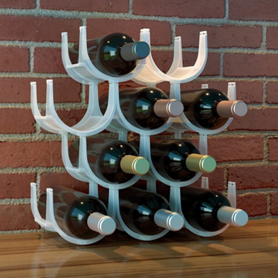 Stackable Wine Rack Basics Contains 10 Frosted Bottle Holders